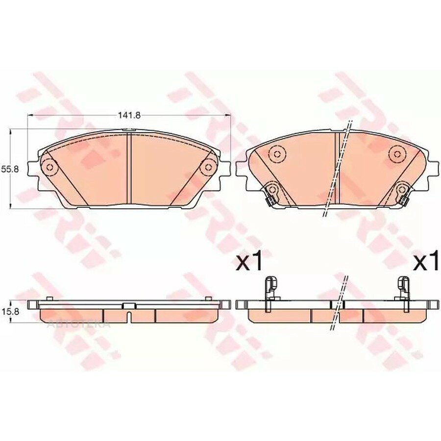 Колодки передние MAZDA 3 (BM) 2013- TRW GDB3592