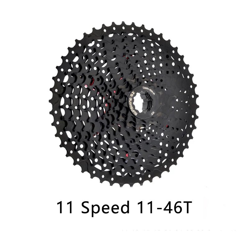 Кассета SUNSHINE MTB 11 скоростей, сталь, серебристый/черный Черный, 11-46T(MTB) Black