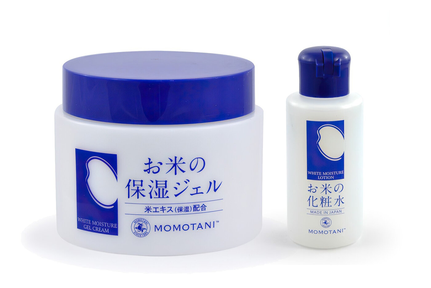 Momotani Набор: Rice Moisture Cream Увлажняющий крем - гель с экстрактом риса для лица и тела, 230г+ Увлажняющий лосьон с экстрактом риса, 58 мл, арт. 804076_804007