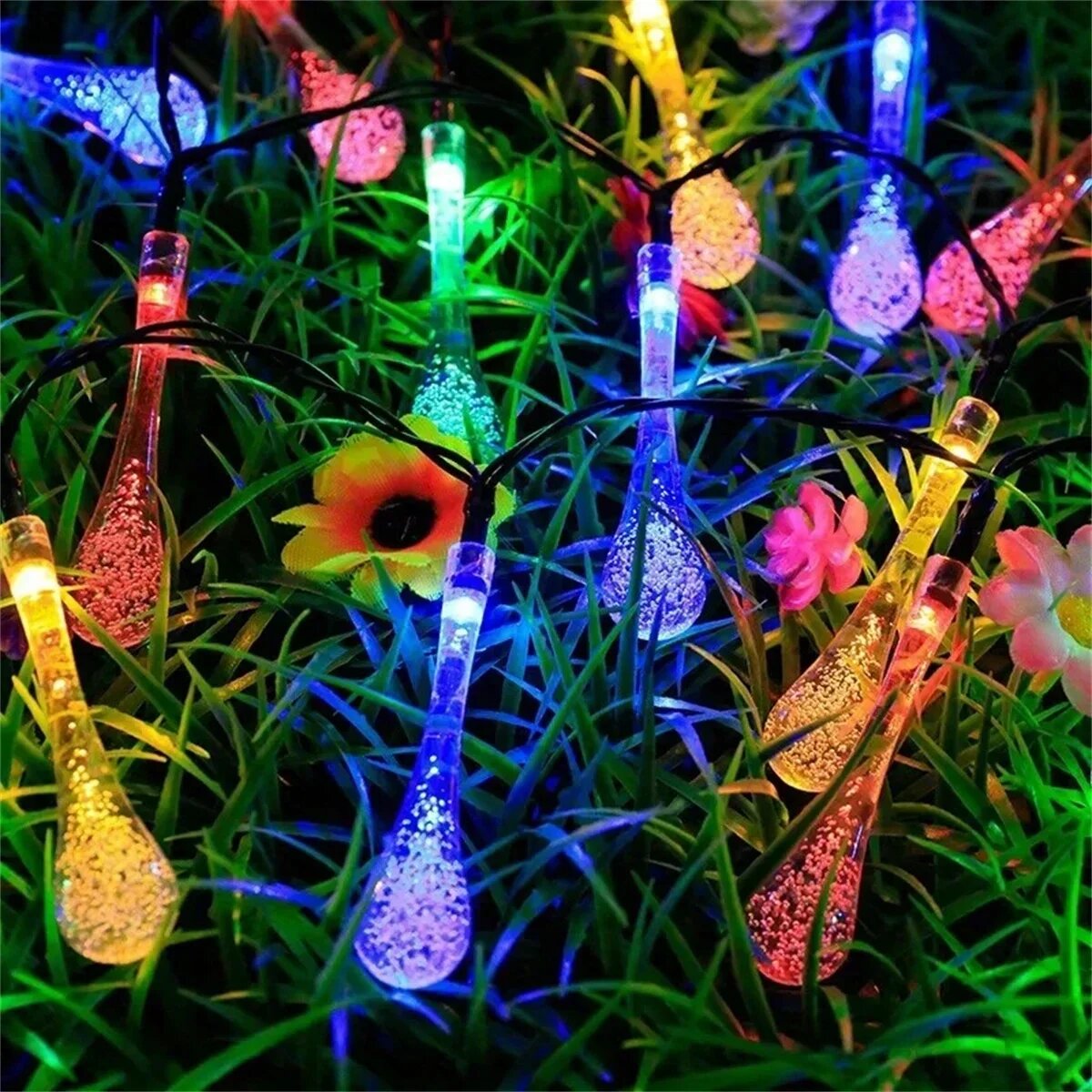 Солнечные гирлянды OKAL RED EAST водяные капли Color, 6.5M 30LED