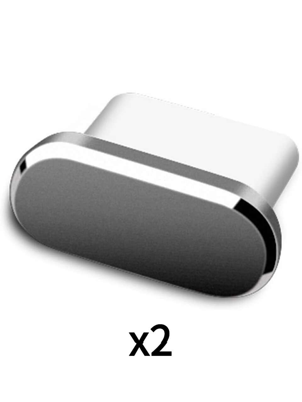 Комплект Из 2 Металлических Заглушек USB Type-C Для Защиты От Пыли, Совместимых С Белый, Silvery