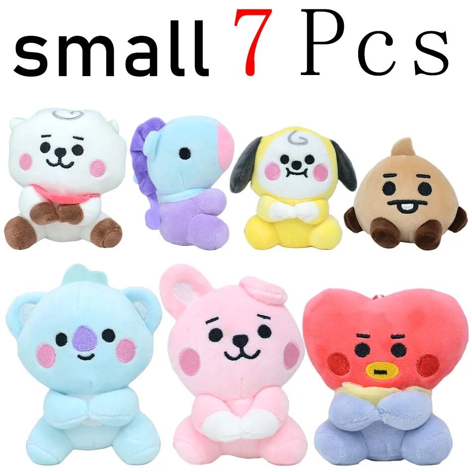 7шт. плюшевые игрушки BT21 12см