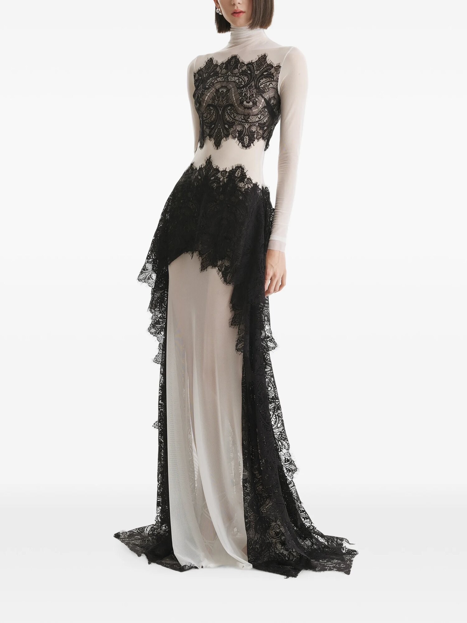 Платье Maxi lace-panelled high-low dress