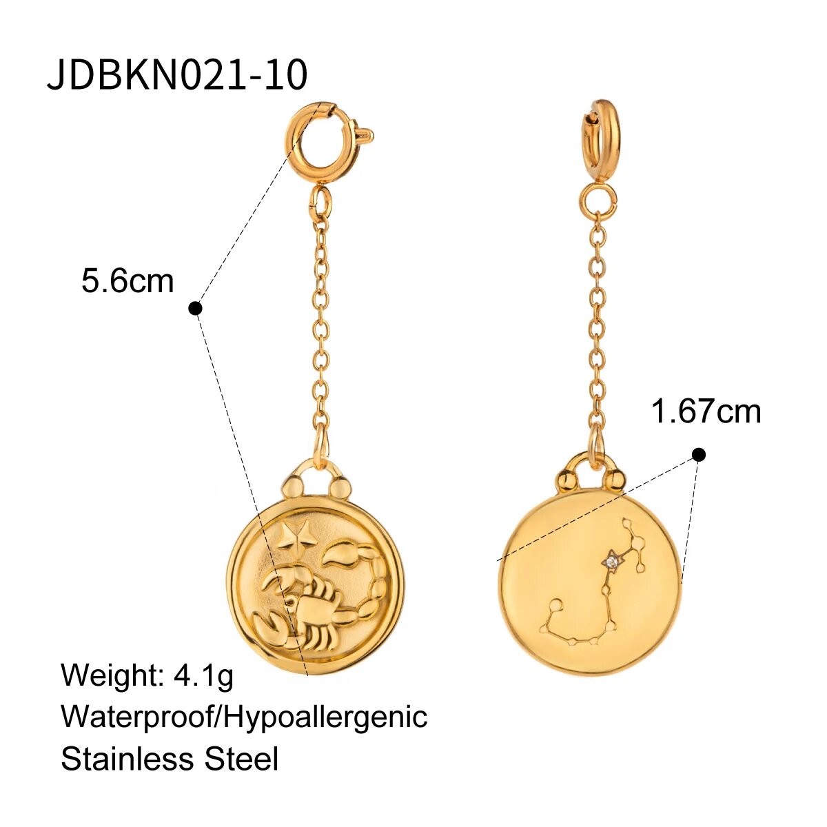 Uworld 18-каратное золото с покрытием из нержавеющей стали, кулон в виде бикини, кулон «Двенадцать созвездий», пряжка для бикини, подвеска в виде океана, женский Acc