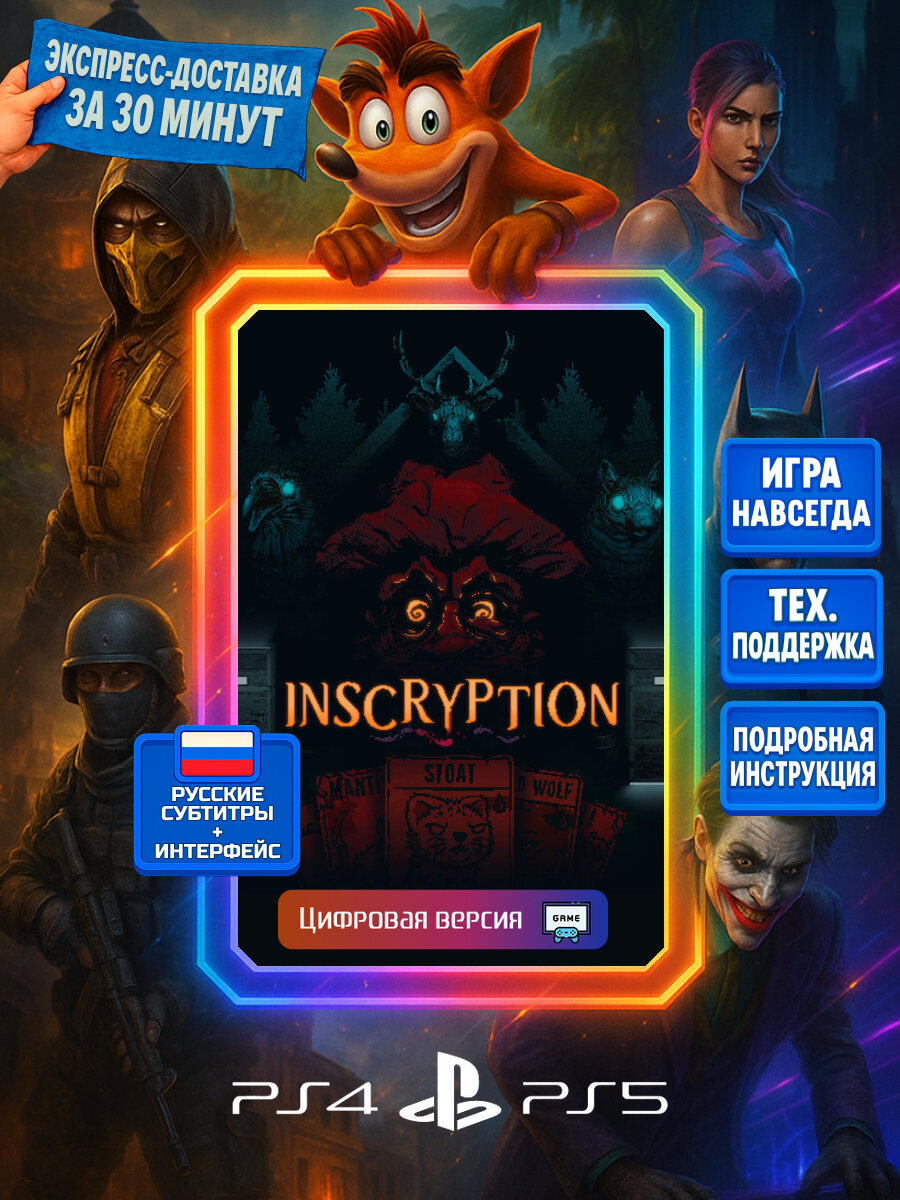 Inscryption PS4/PS5 | Моментальная доставка | Русские субтитры и интерфейс | Приключения
