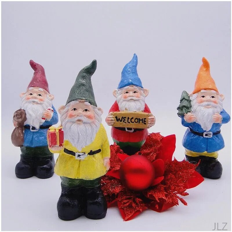 Фигурка садовая, гномы, эльфы, лесовики, из смолы, хаки, 16*6*7 см — фото 1