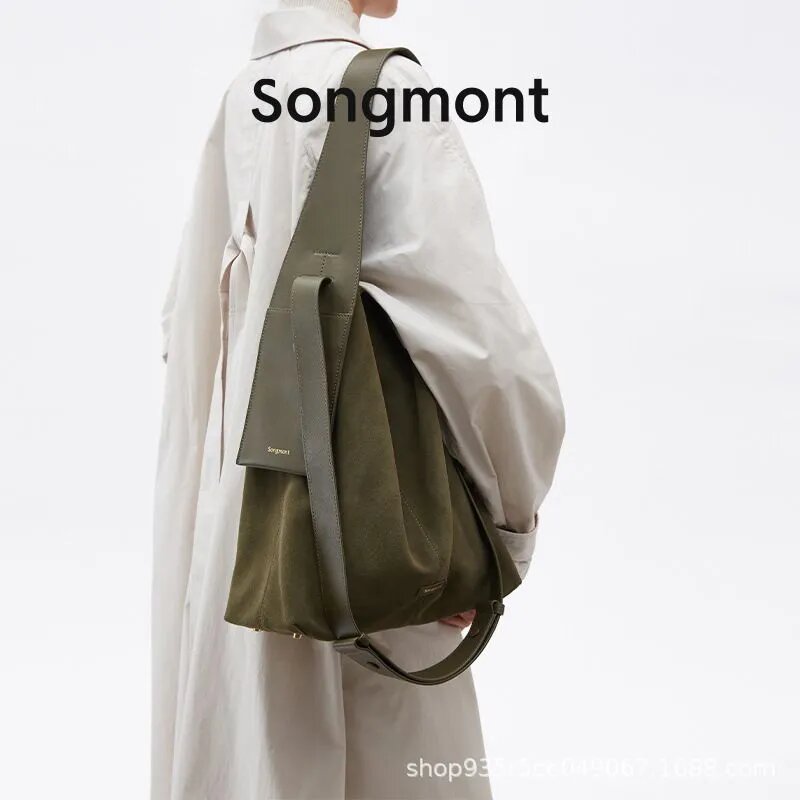 Рюкзак Songmont женский из натуральной кожи, большой, городской минимализм, коричневый — фото 1