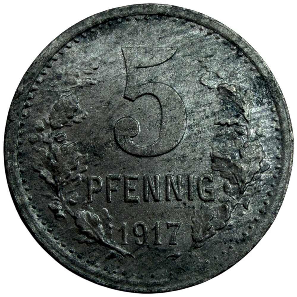 Германия, Германская империя, Изерлон 5 пфеннигов 1917 г. (Без отверстия)