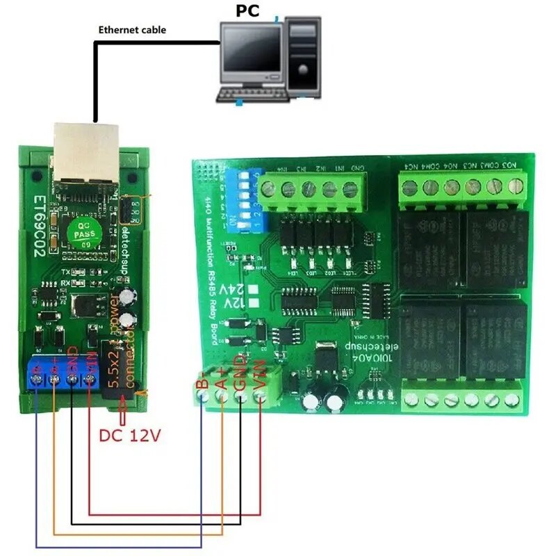 Модуль Modbus RTU ET69C02 зеленый — фото 1