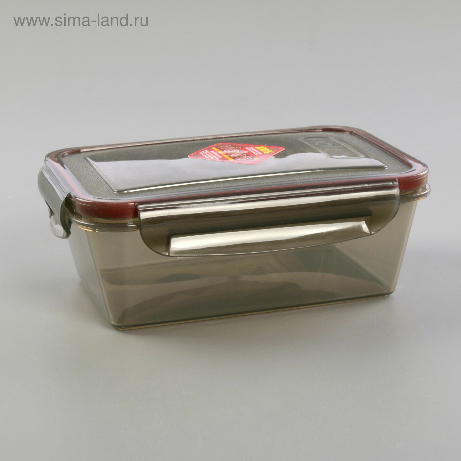 Контейнер для хранения еды 1.1 л, пластик, герметичный, серый