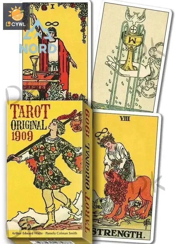 Золотистые игральные карты Tarot Original 1909 - 56 карт, EVA материал, фабричное производство