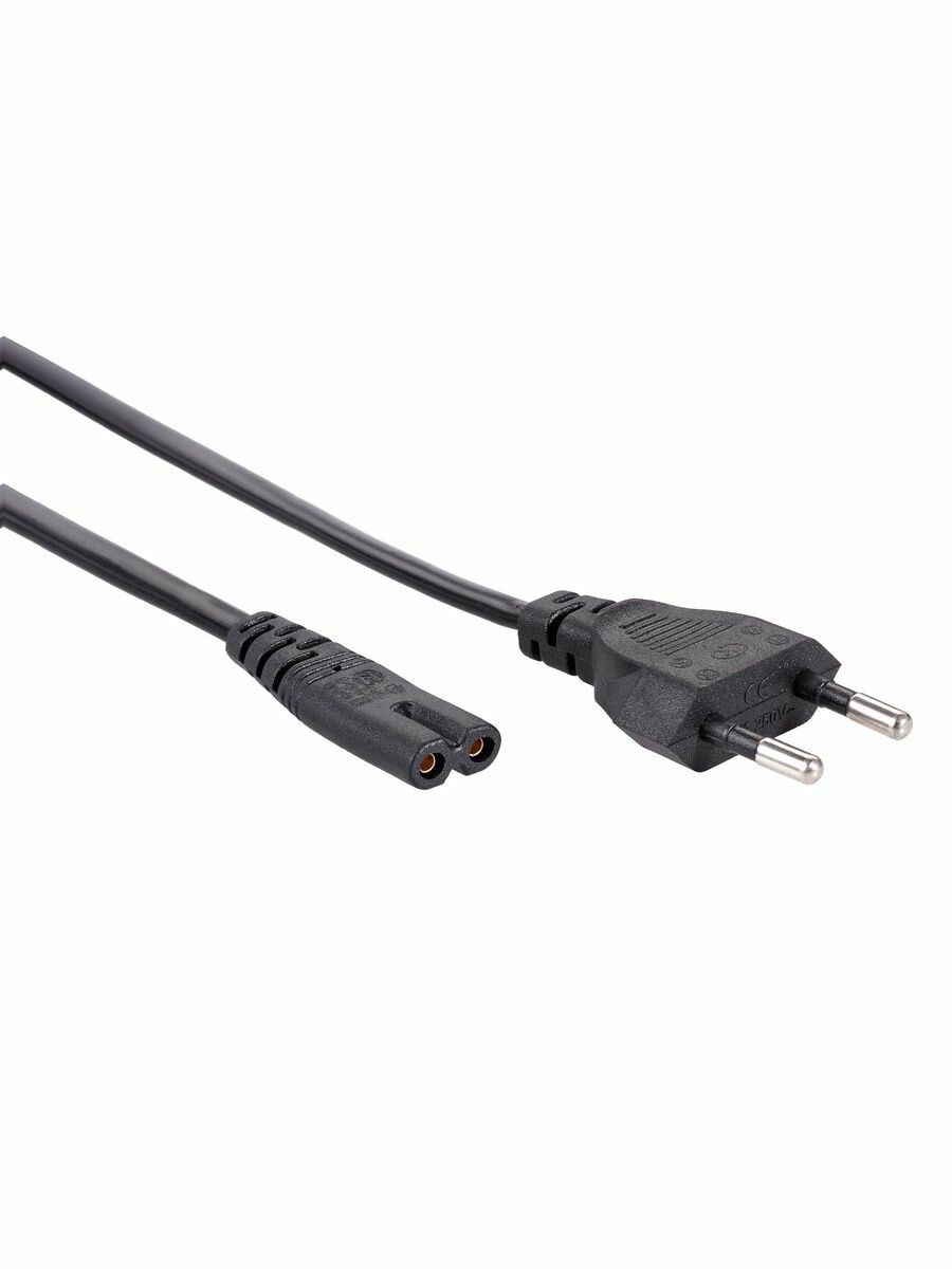 Кабель питания C7 для аудио видео техники 2 pin iOpen 2.5 A/ 220 V 1.8 метра сетевой без заземления (ACE023-1.8M)