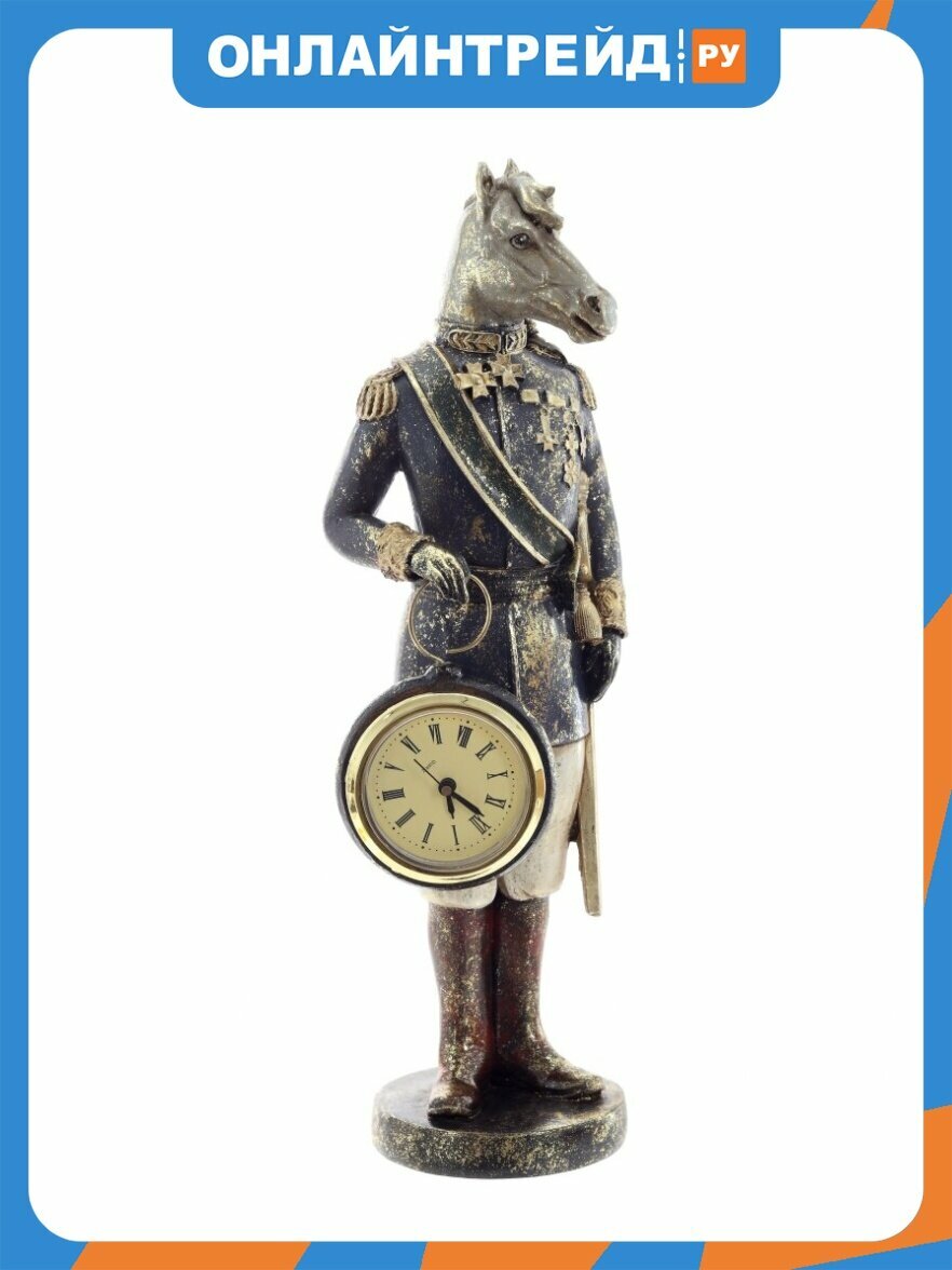 Фигурка декоративная Remeco Collection "Лошадь" с часами D5см, (LR44x1), L10,5 W8 H31,5 см (825429)