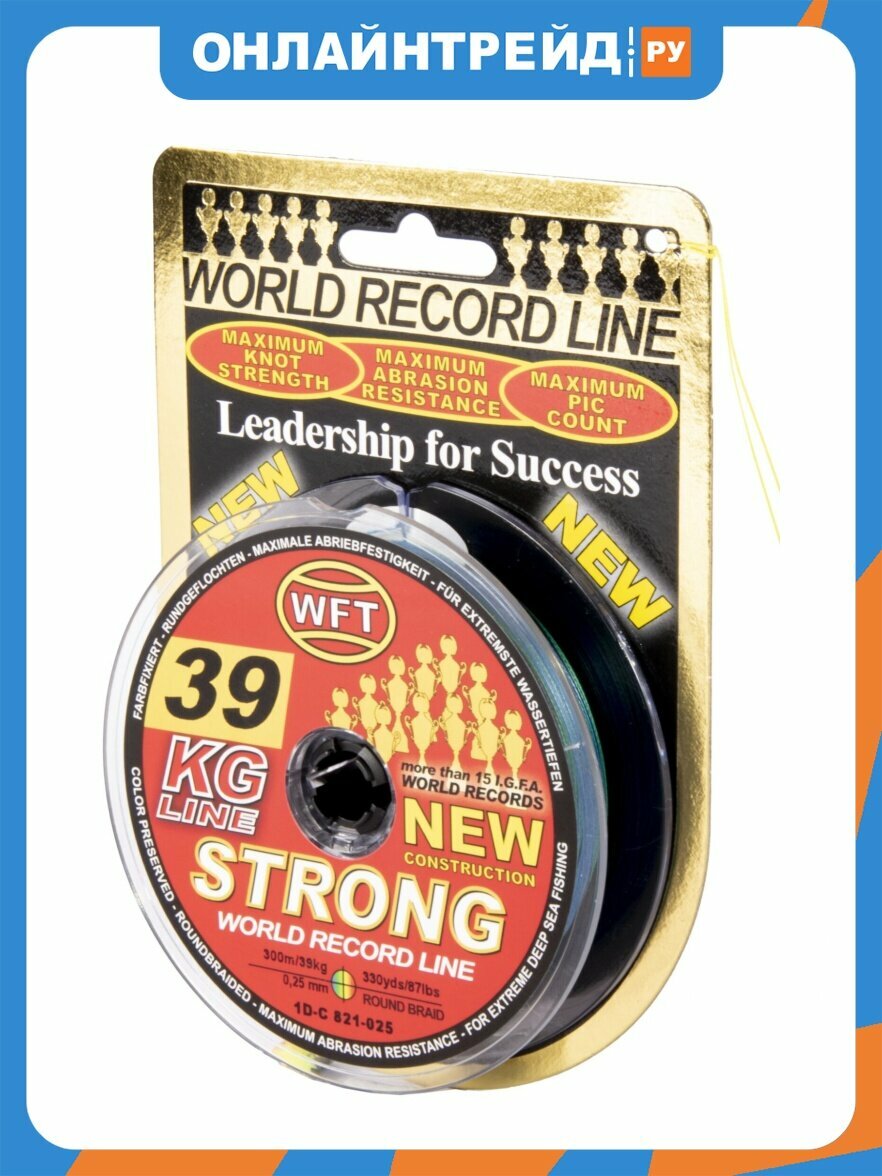 Леска плетеная Wft KG STRONG Multicolor 300 м, 025 мм
