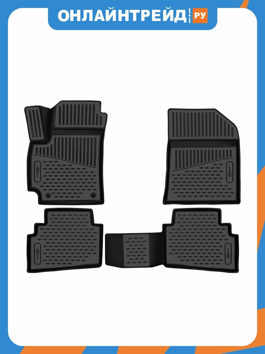 Коврики 3D в салон Format для KIA Seltos, 2WD/4WD, 2020-. кросс, ПУ, повышенная износостойкость, 4шт