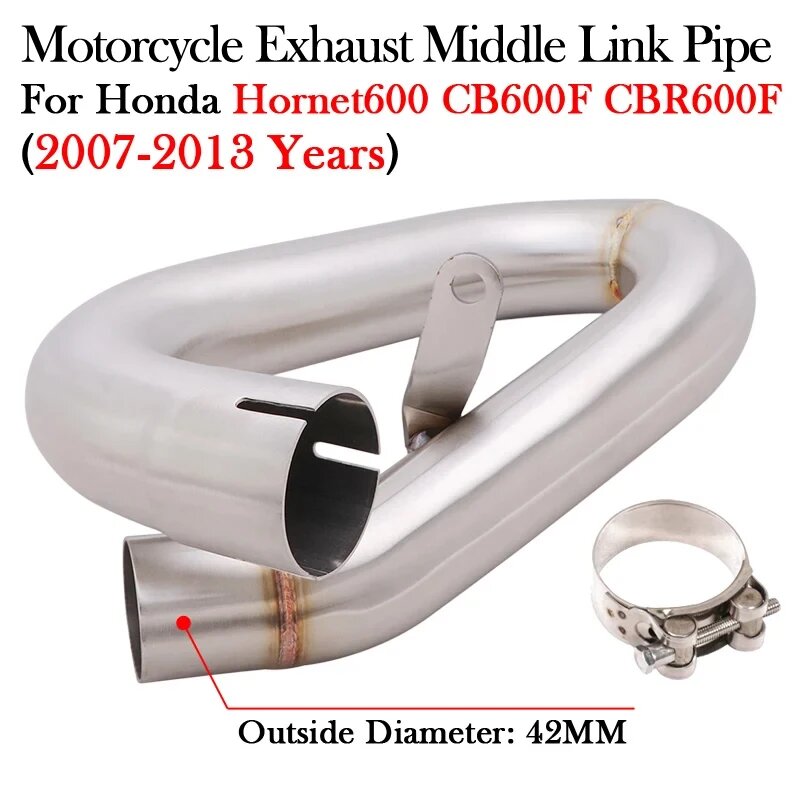 Глушитель Slip-On для мотоциклов Honda Hornet 600 CB600F CBR600F 2007-2013, модифицированная выхлопная система, средняя соединительная труба