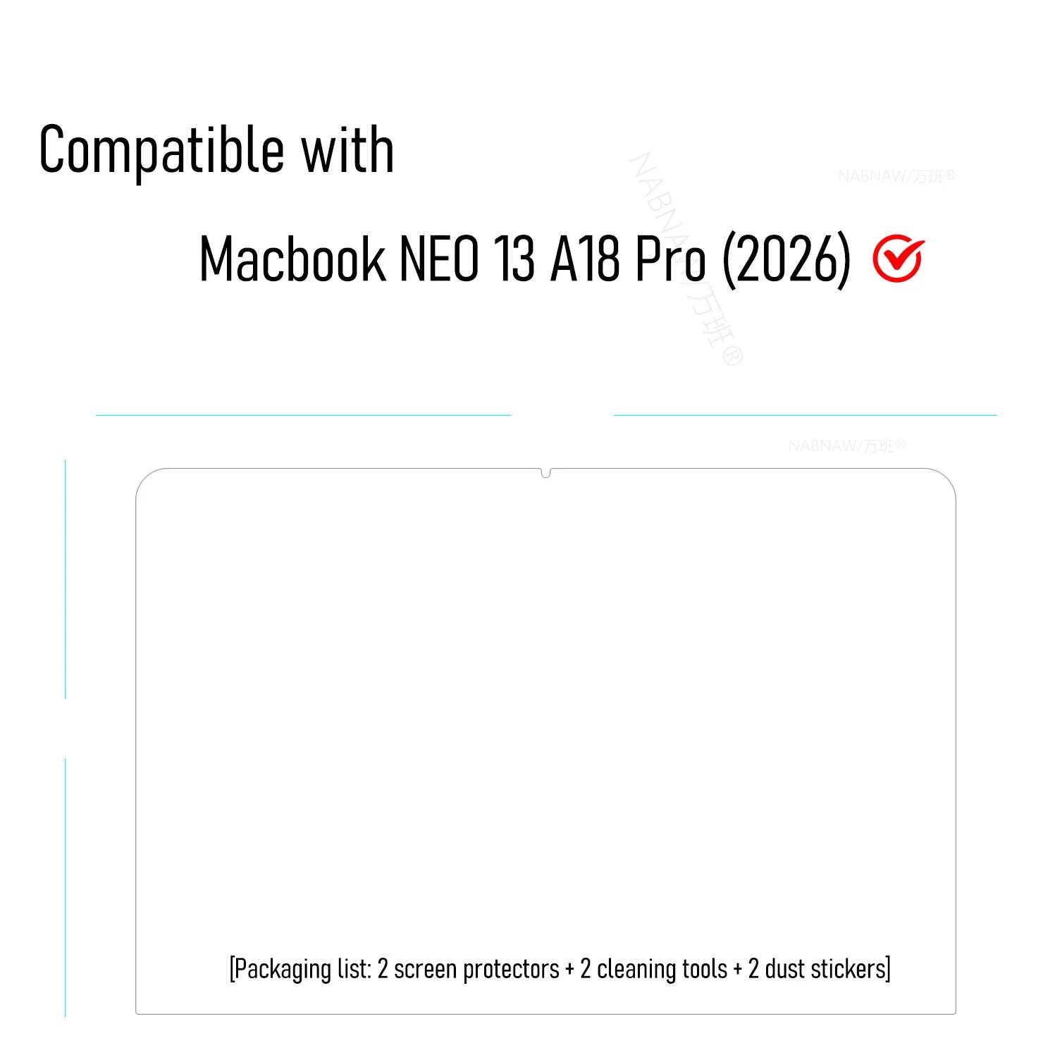 Защитная пленка из закаленного стекла для MacBook NEO 13 дюймов 2-пакет
