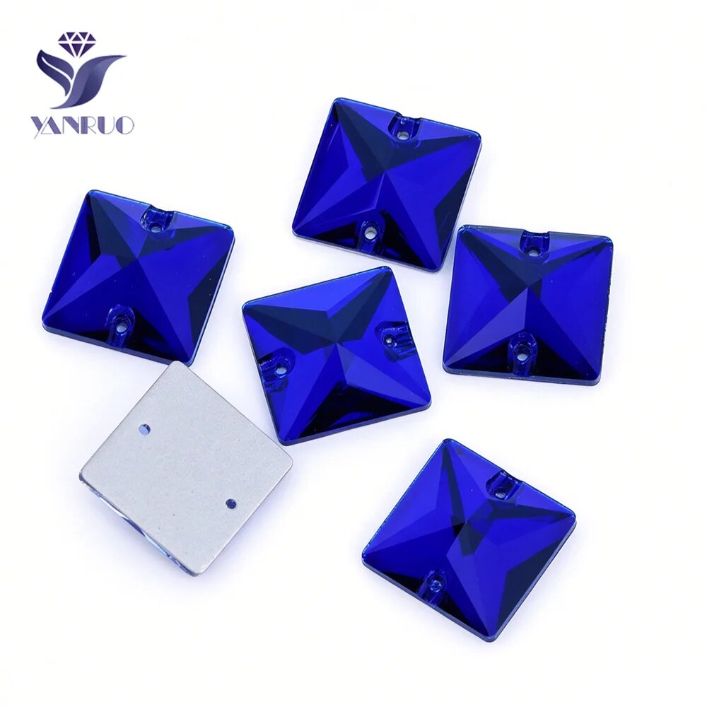 YANRUO Кольтово-синие стеклянные кристаллы для декора 10mm 30pcs