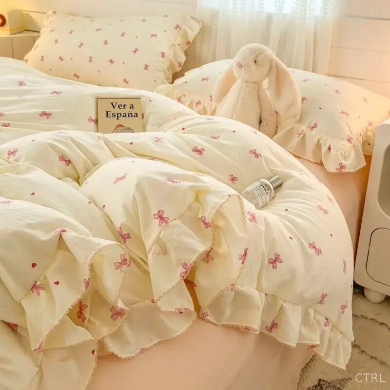 Комплект постельного белья из хлопка Princess Style 4 шт,200x230cm Бежевый