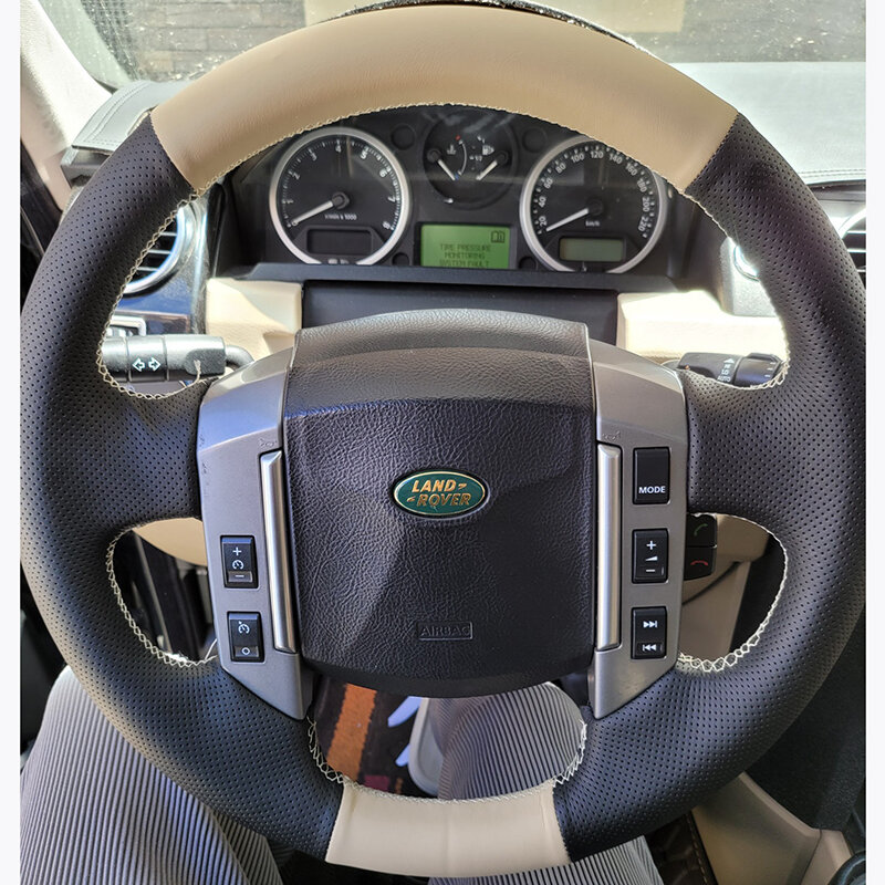 Чехол на рулевое колесо для Land Rover Evoque/Discovery 4/3/5/Defender/Velar/Freelander 2 - Натуральная микрофибра