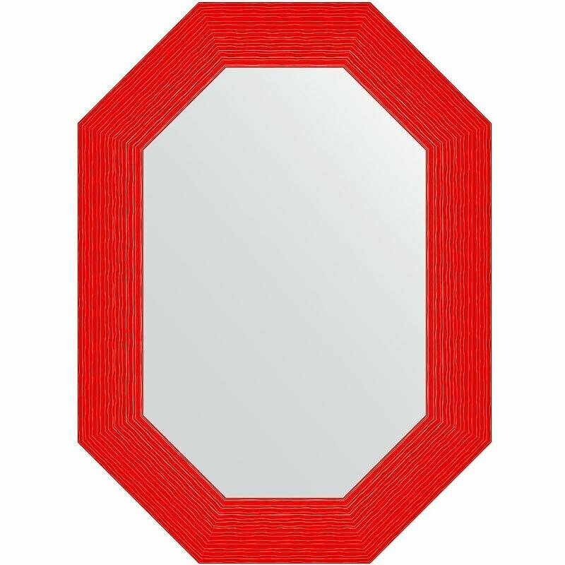 Зеркало Evoform Polygon 76х56 BY 7297 в багетной раме - Красная волна 89 мм