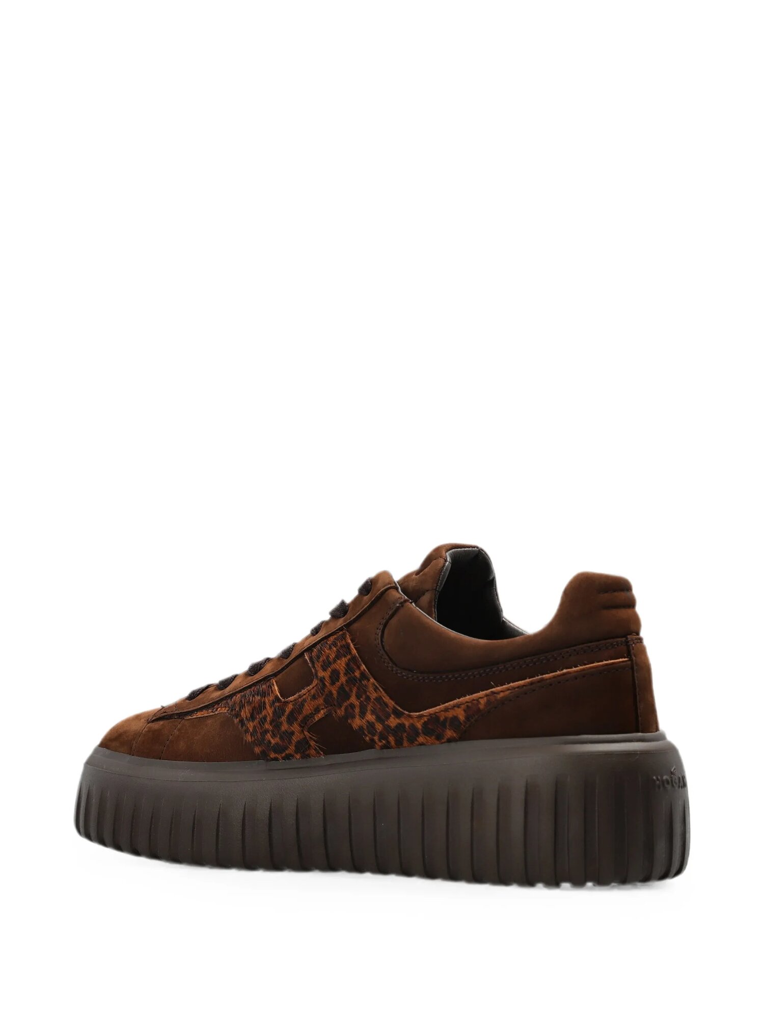 Кроссовки Hogan Brown platform lace-up trainers, размер 39, коричневый/серый/оранжевый — фото 1