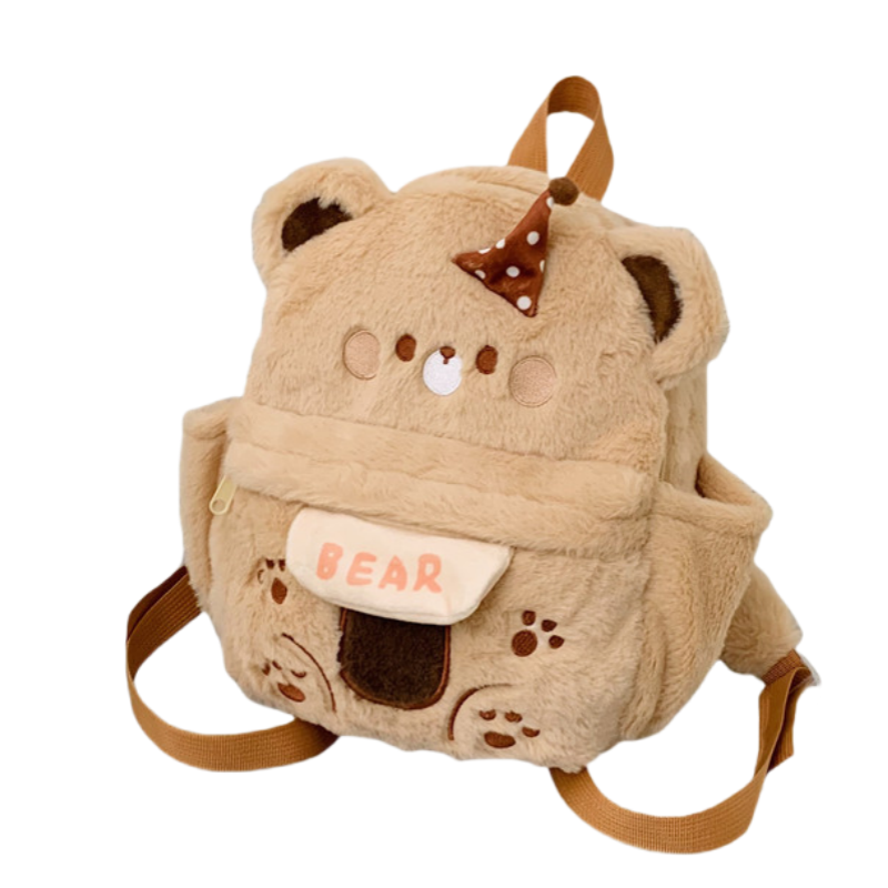 Мягкий рюкзак унисекс YANGWAWAHEXIAOXIONGTIAOWU Bear Birthday Hat Backpack, 30*40CM