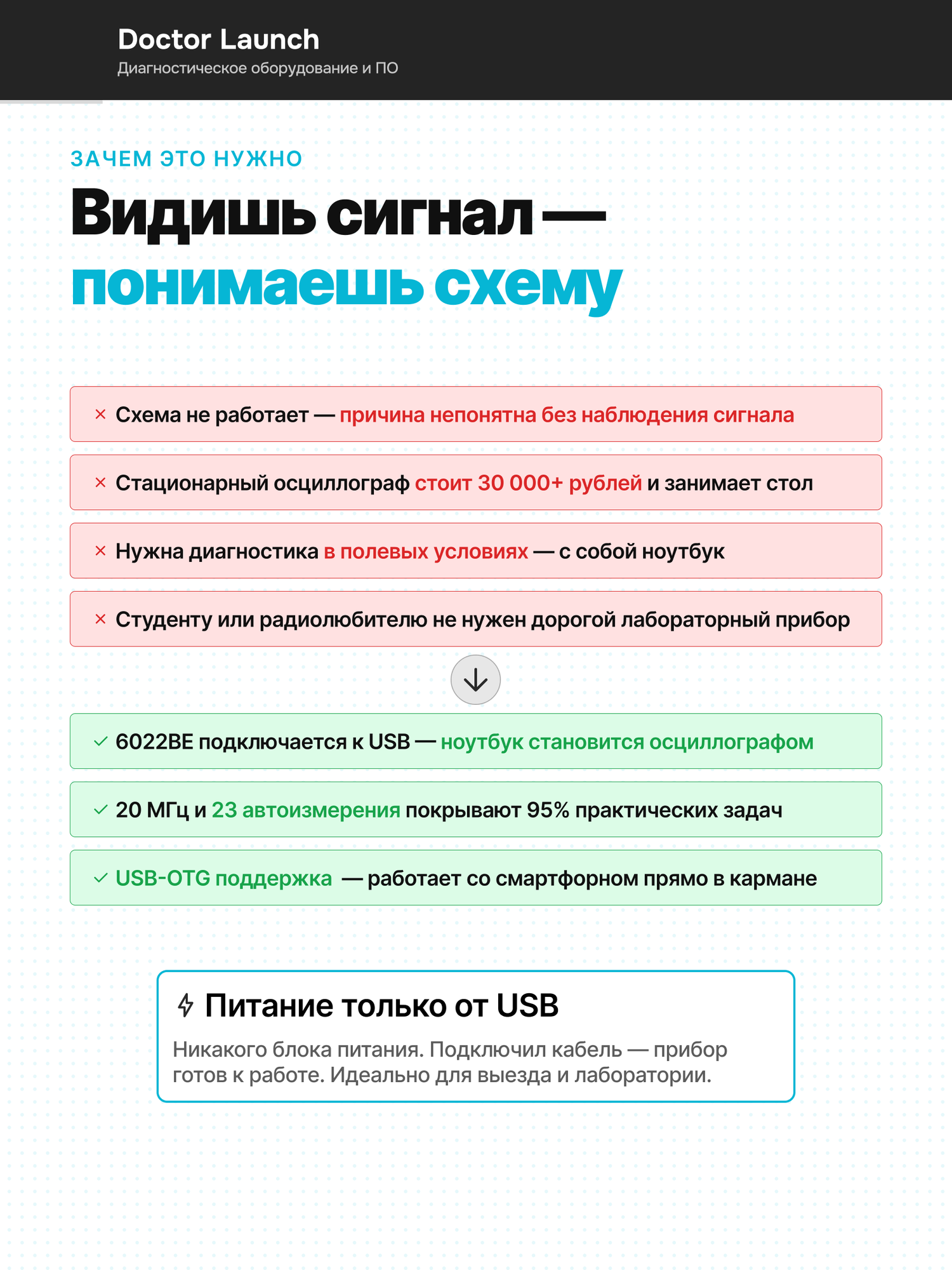 Цифровой USB-осциллограф Hantek 6022BE (подключение к компьютеру через USB 2.0) — фото 1