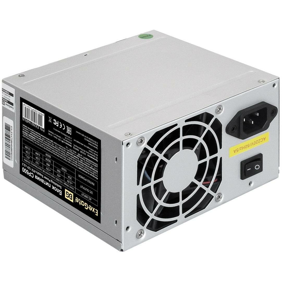 Блок питания ATX 600Вт Exegate CP600 EX292144RUS (20+4pin) 80mm fan 3xSATA 2xIDE FDD RTL