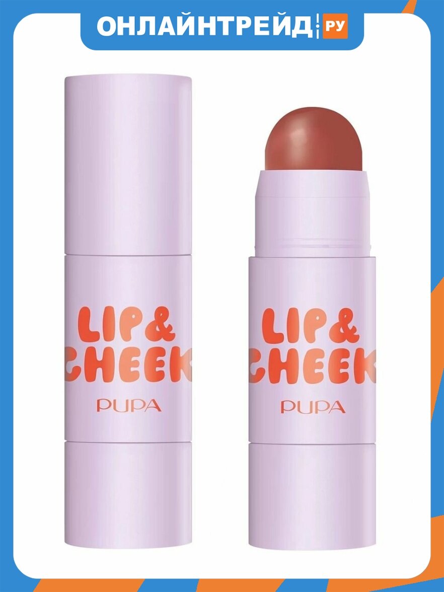 Румяна и бальзам для губ в стике Pupa LIP&CHEEK тон 001 Горячее печенье