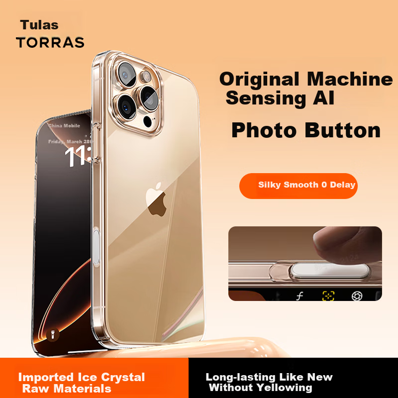 TORRAS чехол для iPhone 16 Pro Max с полной защитой камеры, ультратонкий, ударопрочный, прозрачный Цвет：Apple 16 Pro