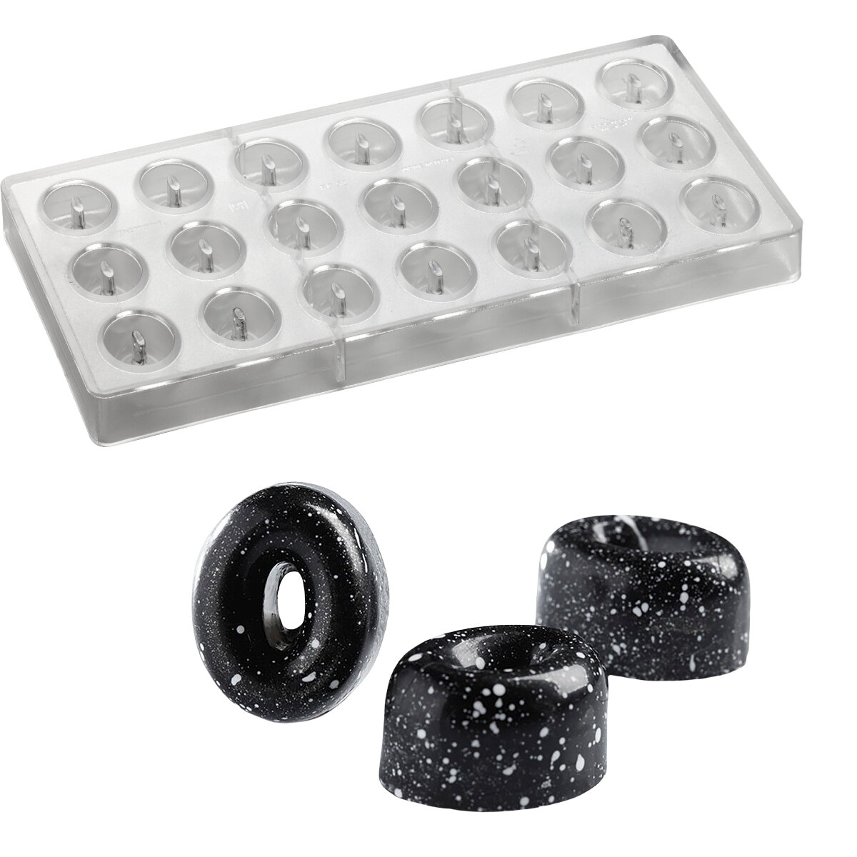 Форма для конфет пралине саварен (h 16 мм, овал, яч 21, d 28.5 мм) шт.