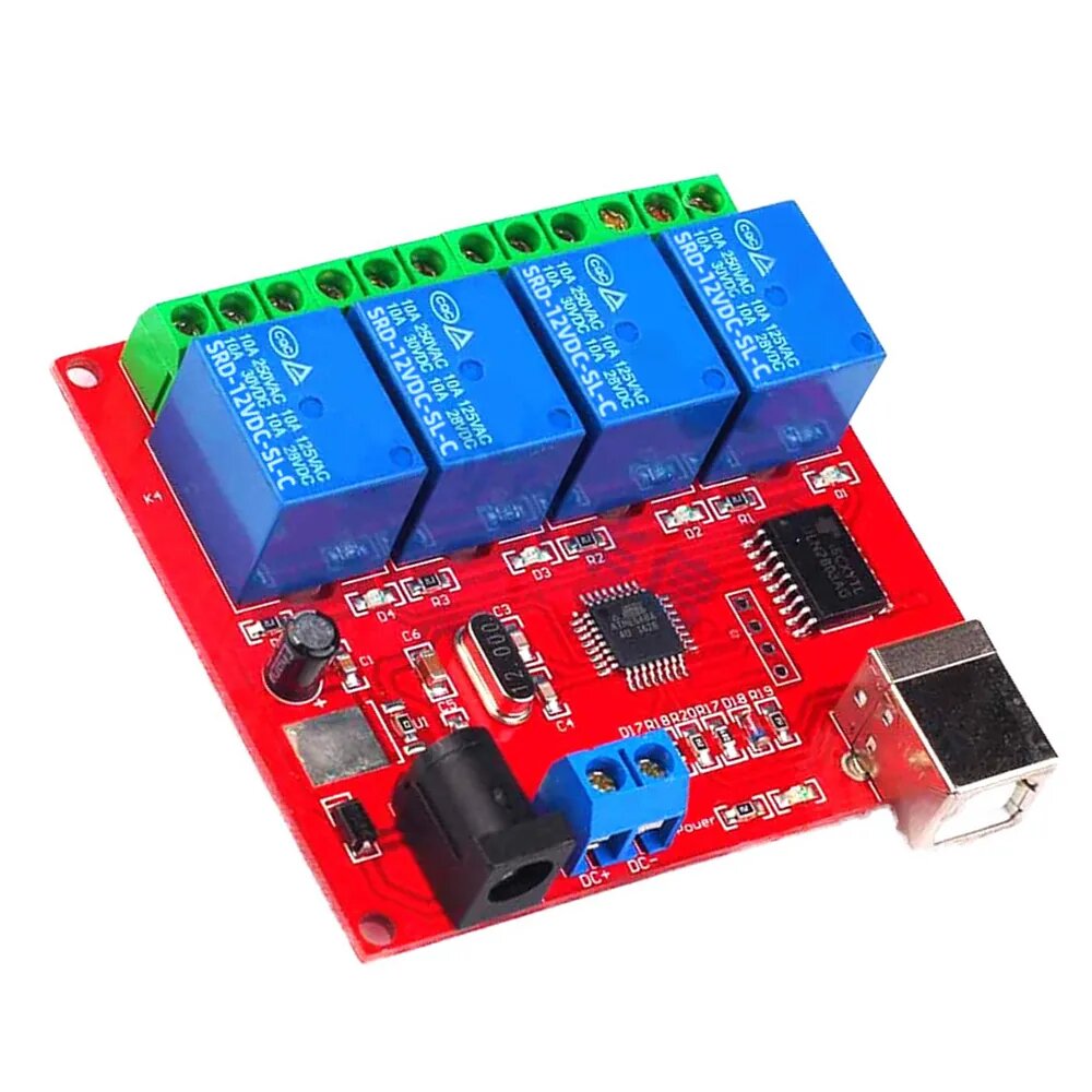 4-канальный USB-модуль 5V 12V 24V ULN2803 для автоматической настольной клавиатуры