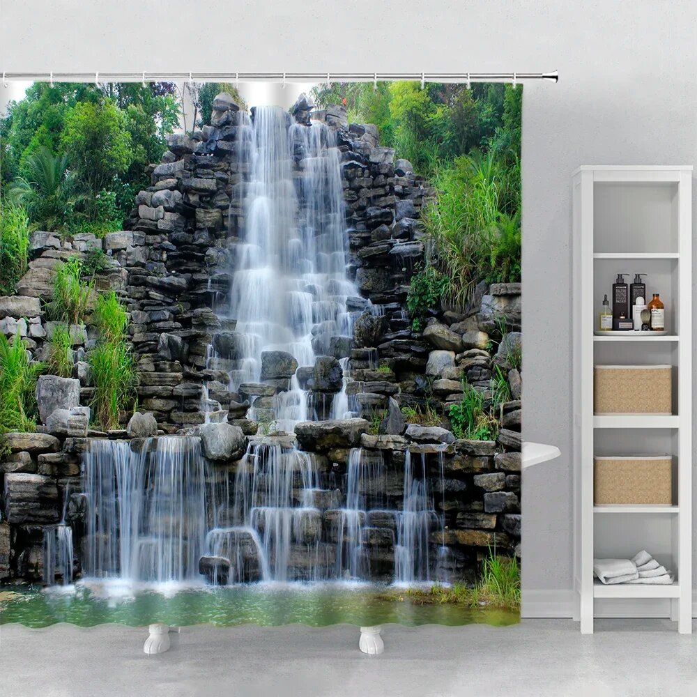 JEJOMEAG Занавеска для душа Лесной пейзаж 120x180cm-47x70in, 4387X