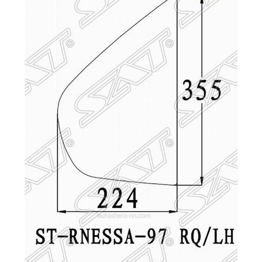 SAT STRNESSA97RQLH Стекло форточки (Сзади/ Слева/ Цвет зеленый) Nissan R'nessa 97-01