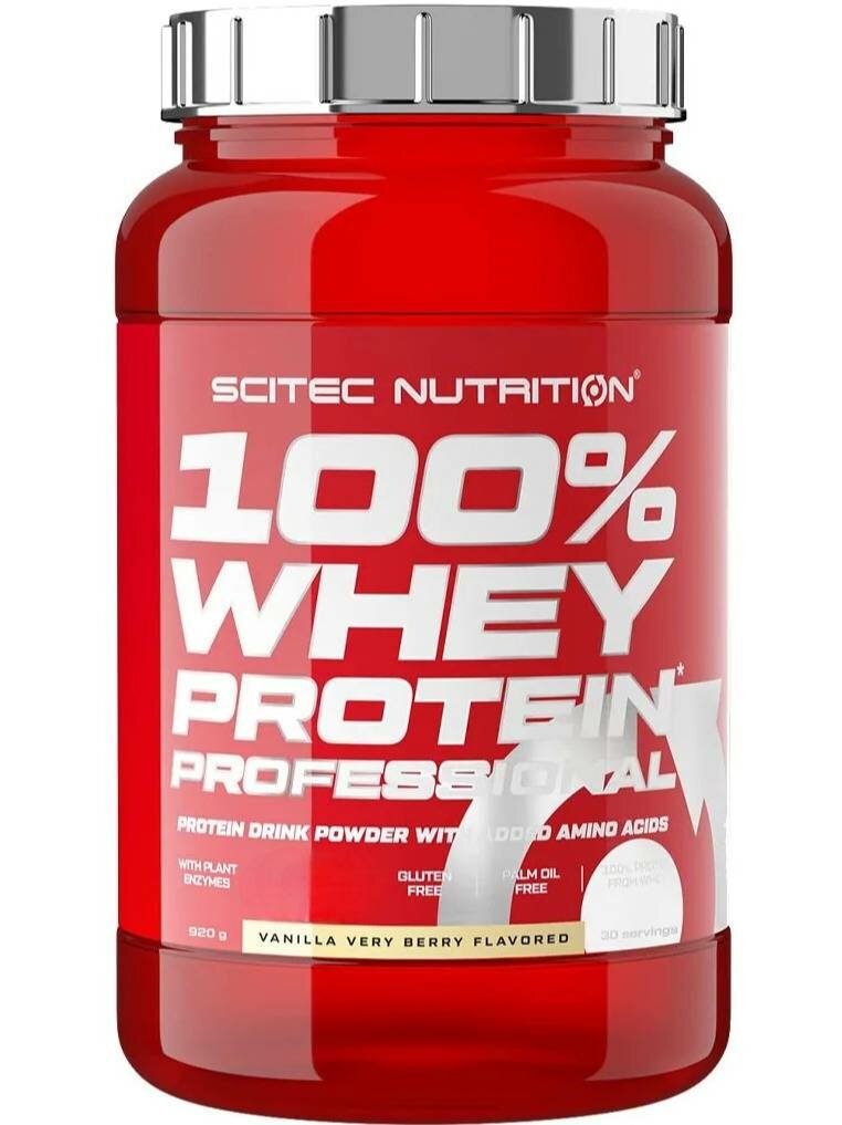 Сывороточный протеин Scitec Nutrition 100% Whey Protein Professional 920 г, Ваниль - лесные ягоды