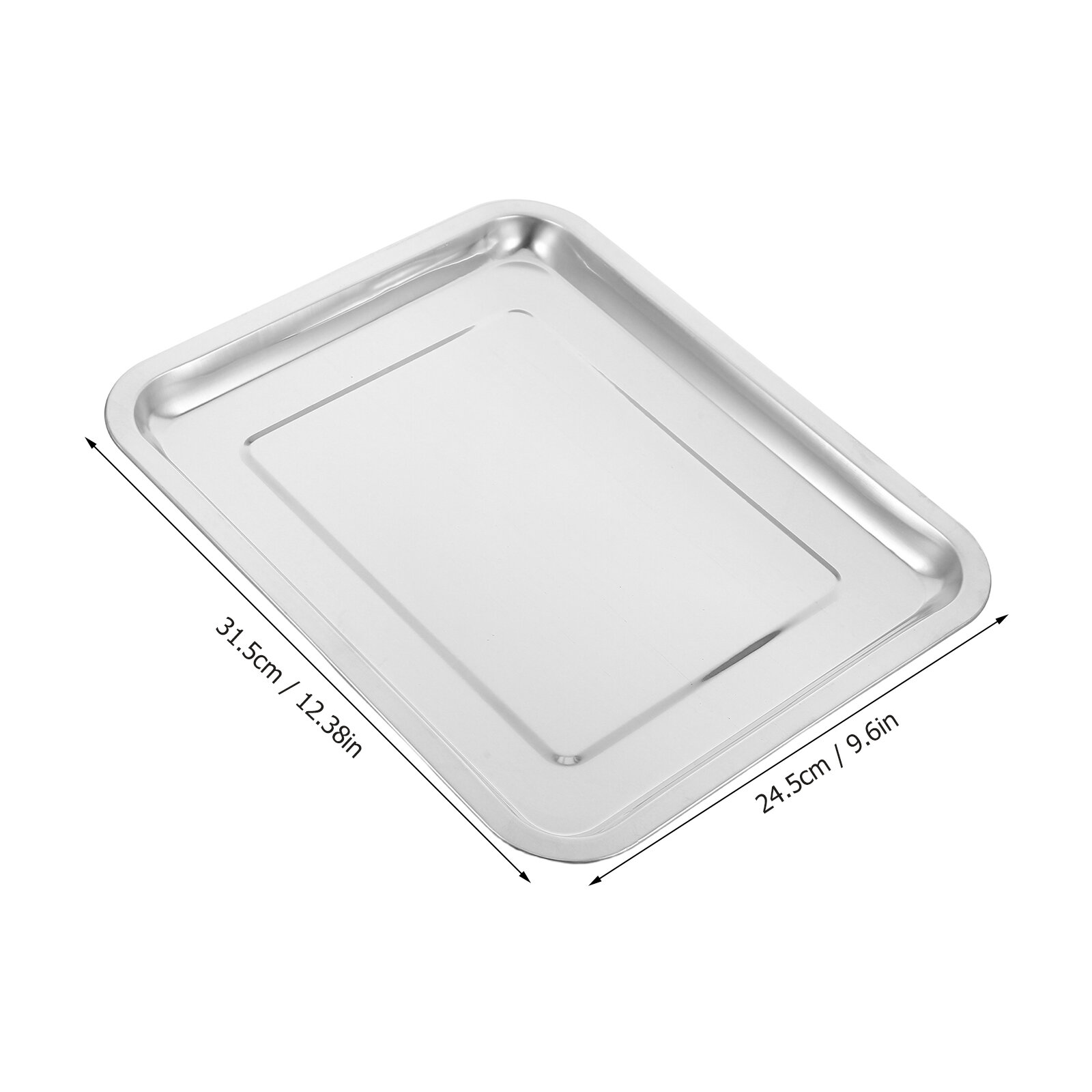 Противень Из Нержавеющей Стали, Прямоугольный, Для Запекания, 31.50X24.50X2.00 См, 1 Упаковка