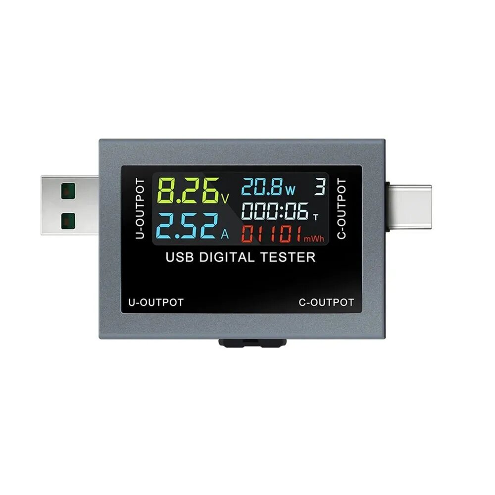 Тестер USB TYPE-C, Вольтметр, Амперметр DC4.5-50V, Цифровое Напряжение И Ток