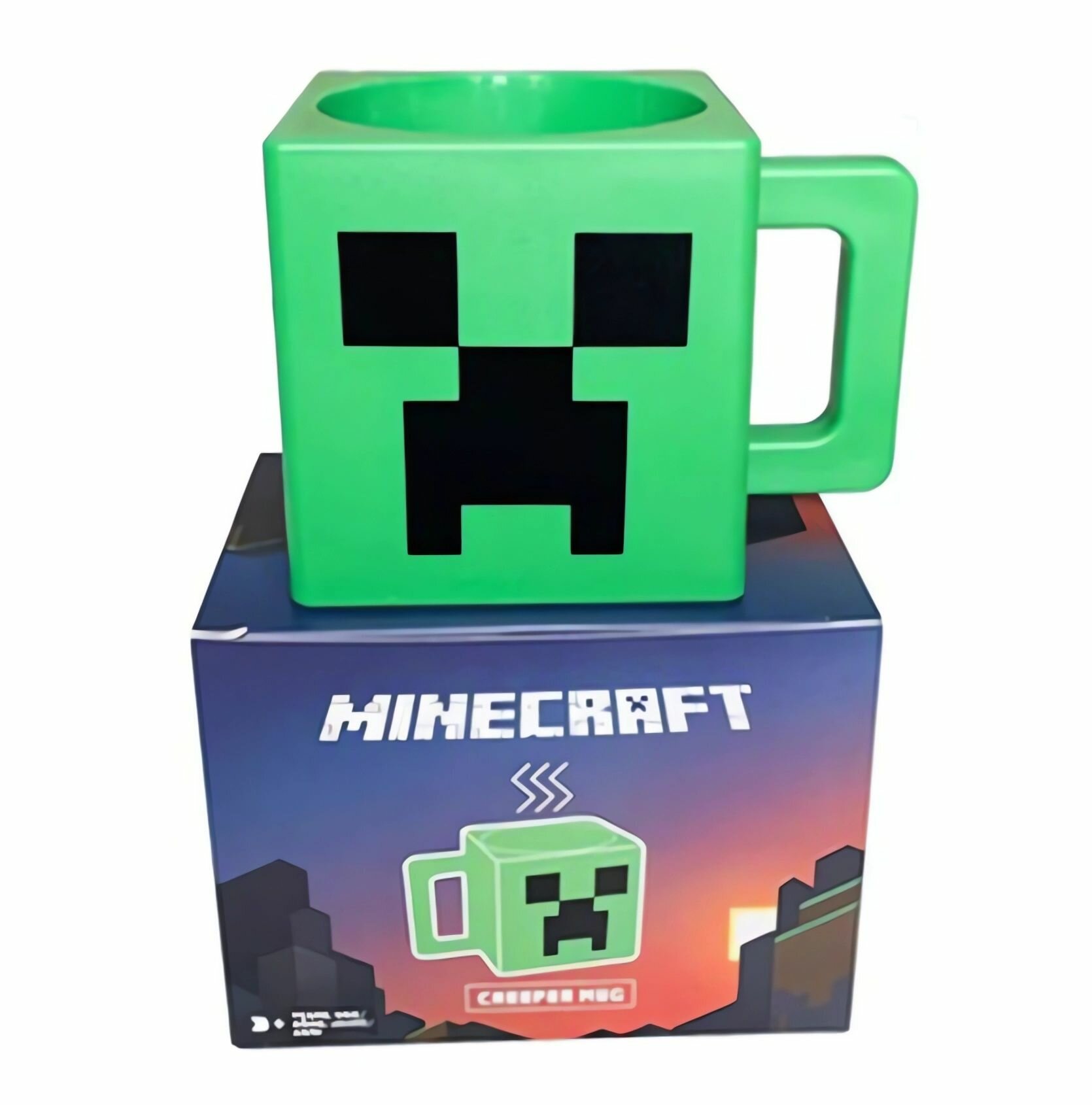 Фирменная кружка Майнкрафт/Minecraft. Крипер (пластиковая, 290 мл)