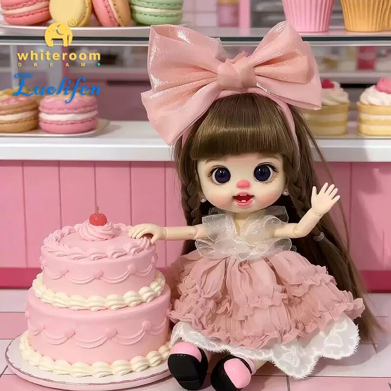 Luolifen OB11 кукла Doll 10, розовый, голубые глаза