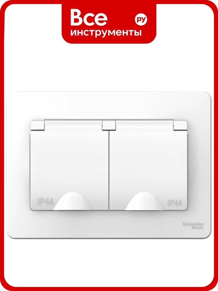 Розетка Systeme Electric 2-м СП BLANCA 16А 250В защитные шторки SchE1210266 BLNRS441121