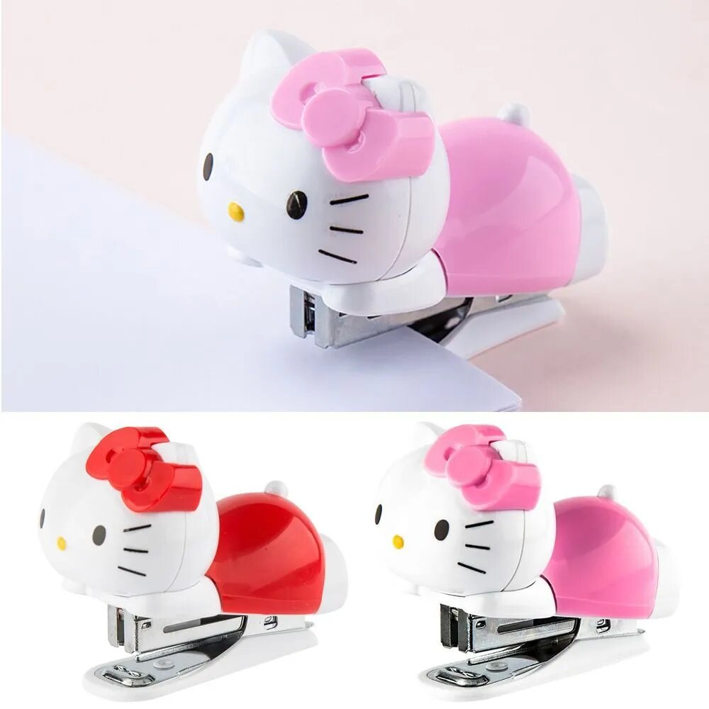Степлер Hello Kitty KT86216, набор, розовый, пластик/металл, скобы №10, 1000 шт. — фото 1