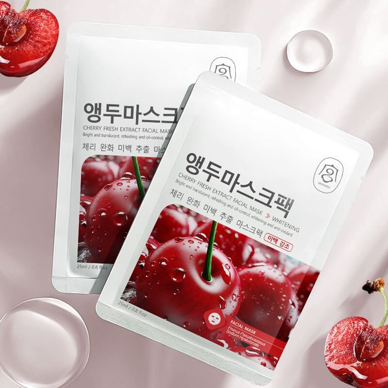 Маска для лица с экстрактом китайского кизила "Gong Pei Cherry" для снятия напряжения и осветки кожи, упаковка 25 мл. Только для экспортных продаж.