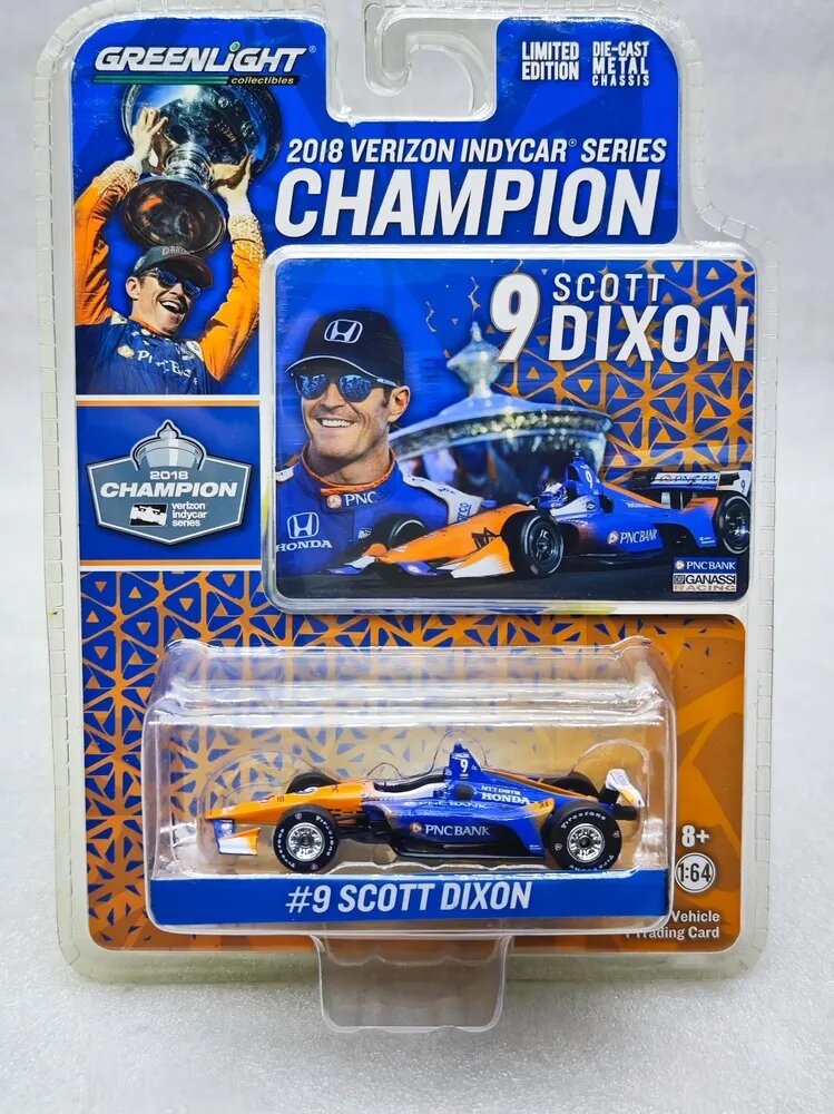 Машинка GreenLight 1/64 NTT IndyCar 2020 #9 SCOTT DIXON Blue Die-cast Alloy Car Model Collection Toy Gift