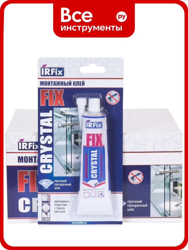 Монтажный бесцветный каучуковый клей IRFIX CRYSTAL FIX 100 мл 20088
