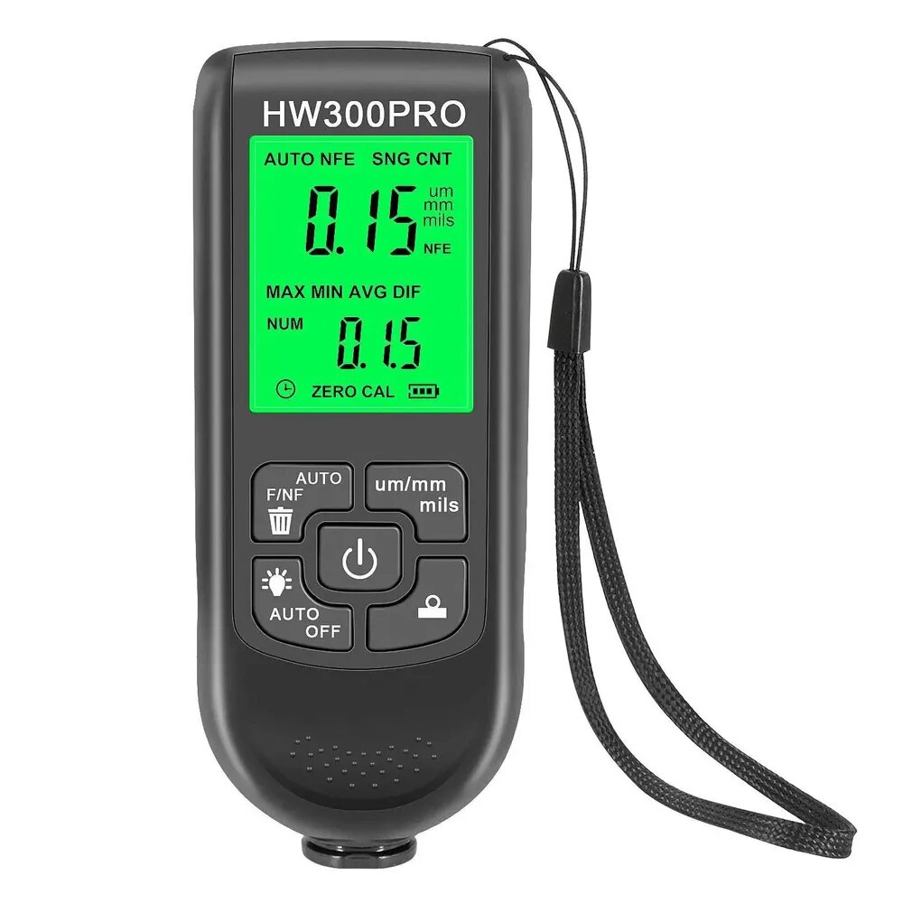 HW-300PRO высокоточный измеритель толщины покрытия антискользящий измеритель пленки краски