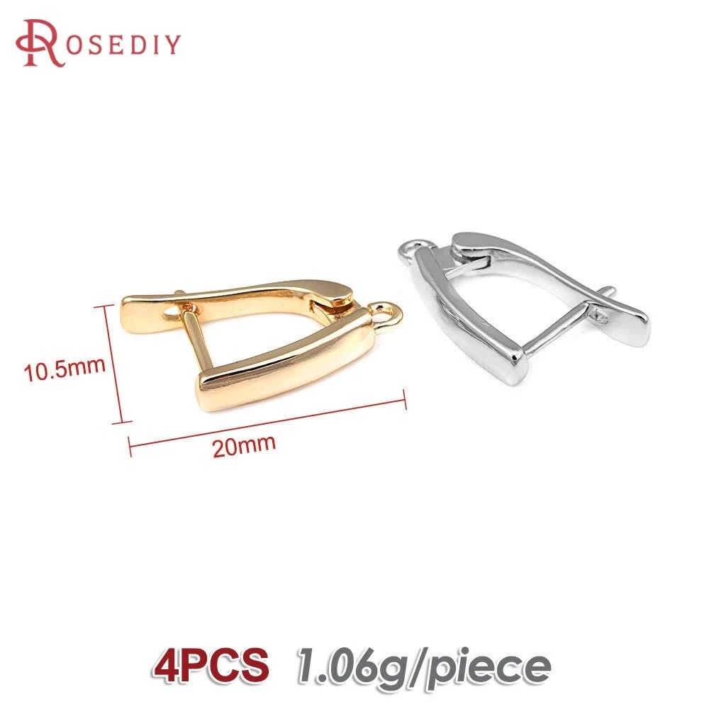 Крючки для сережек Rosediy из латуни цвета 18К золото