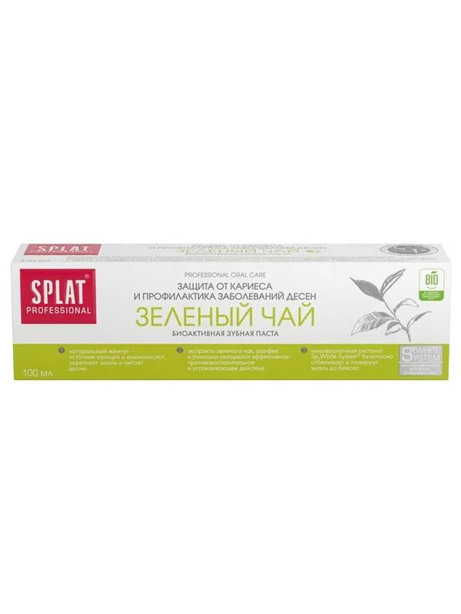 Паста зубная зеленый чай Professional Splat/Сплат 100мл