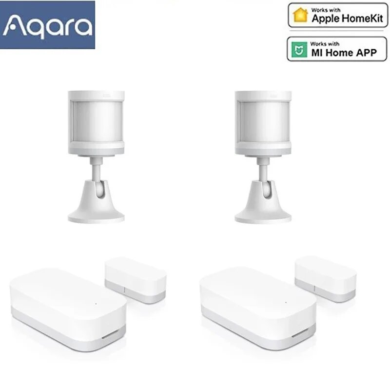 Датчики Aqara ZigBee Дверной дымовой температурный датчик Датчик движения Бесконтактное соединение Умный дом Для приложения Mi Home HomeKit APP-2Door и 2Motion