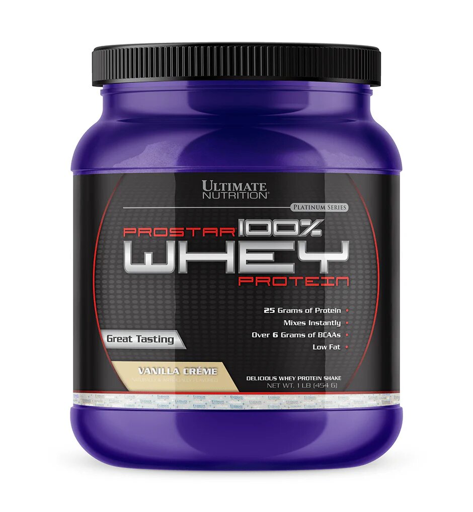 Ultimate Nutrition Prostar 100% Whey Protein, для выносливости, для набора мышечной массы, 454 г вкус ваниль-крем